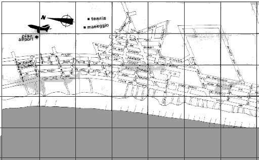 TIRRENIA MAP - PISA - TUSCANY - ITALY